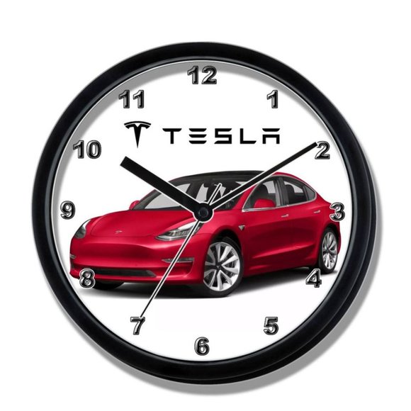 Clock | Wall Decor | Tesla Model 3 Red Clock New | Poshmark
